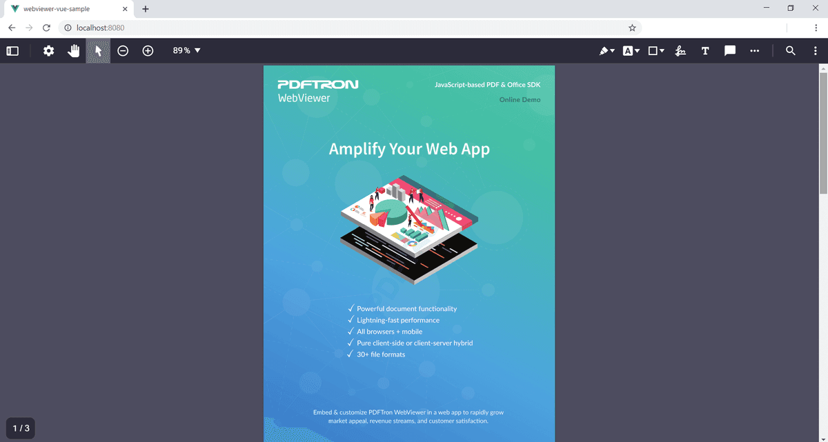 Integrate Vuejs And Javascript Pdf Viewer Pdfjs Express Sdk